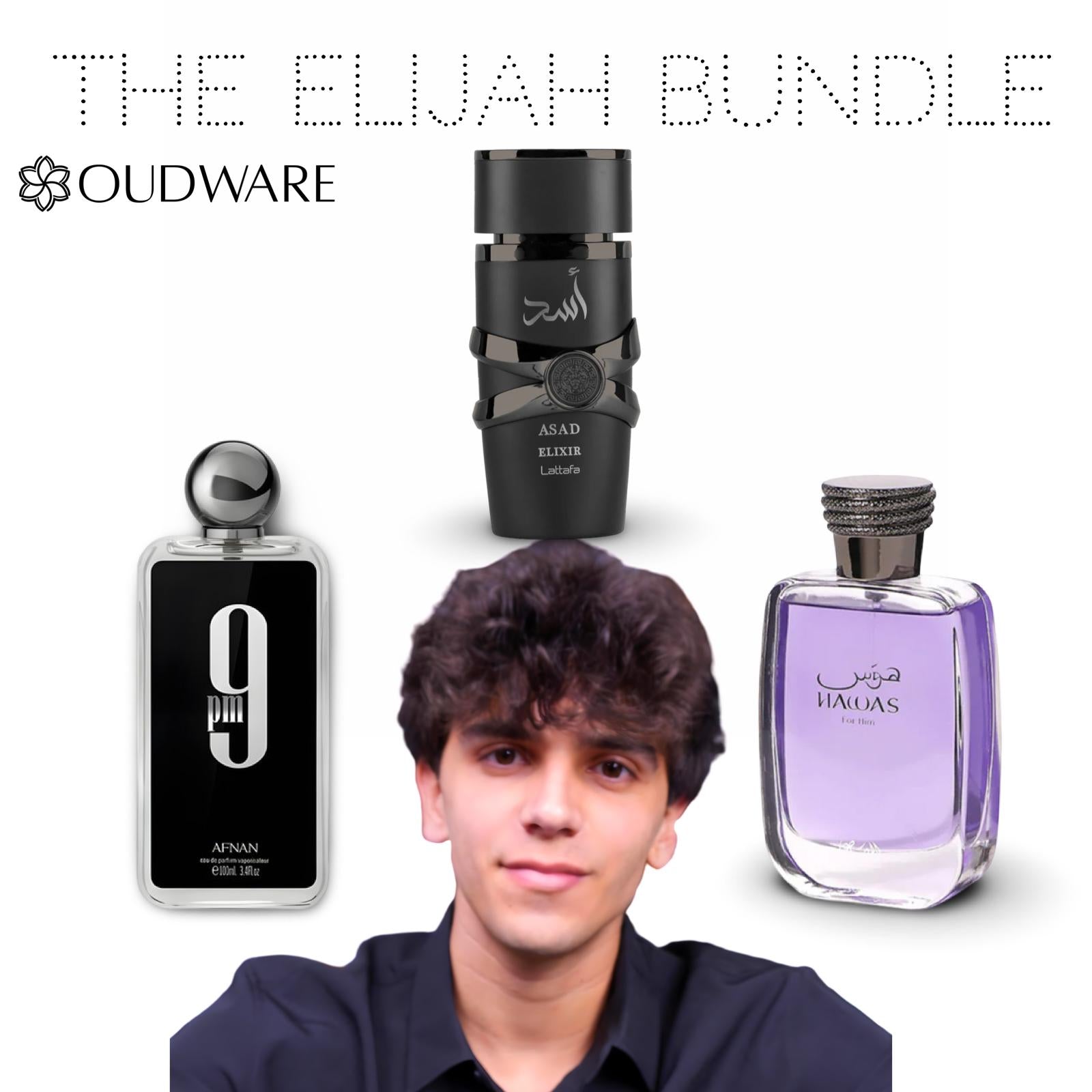 Lattafa Perfumes Asad Elixir + Rasasi Hawas + Afnan 9pm - Year Round F